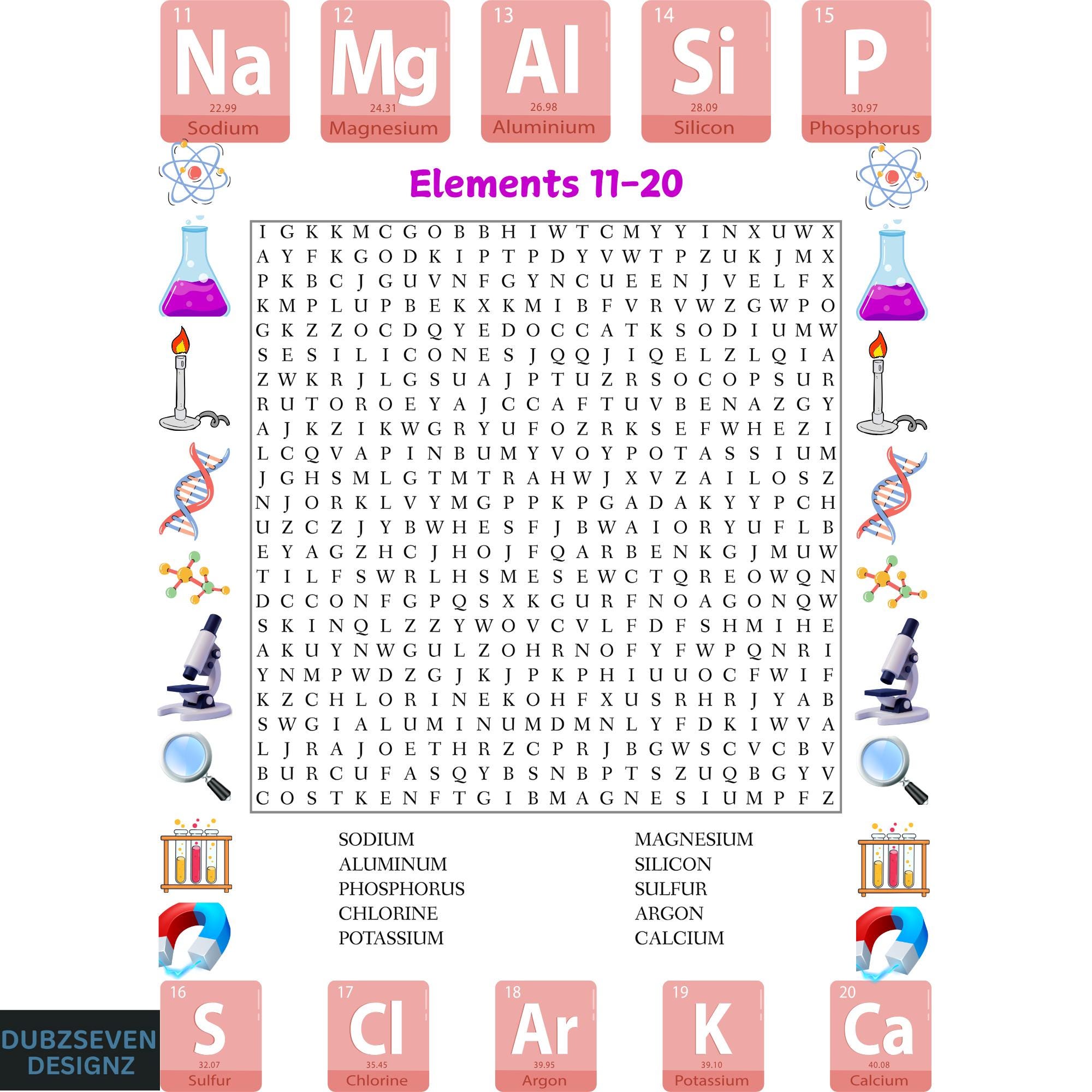 Elements of the Periodic Table Word Search Bundle | 12 Wordsearches ...