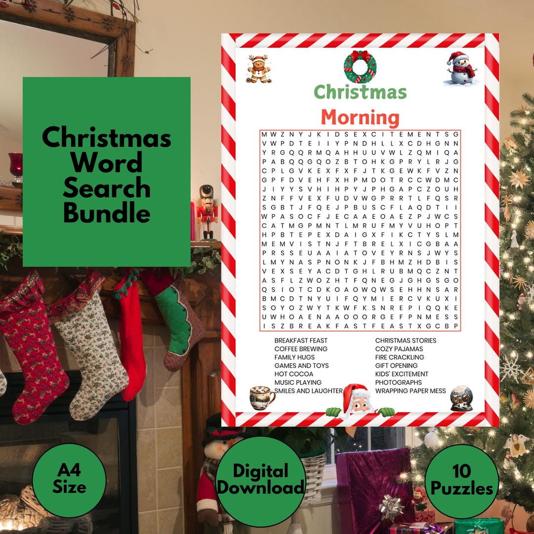 Christmas Word Search Bundle 10 Wordsearches Printable Puzzle With ...