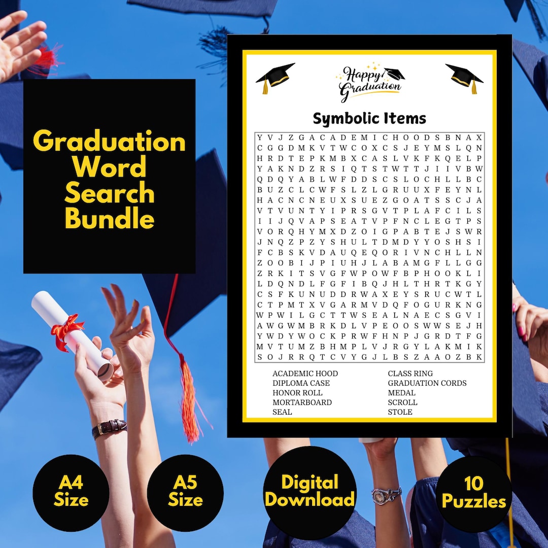 Graduation Word Search Bundle | 10 Wordsearches | Printable Puzzle PDF ...