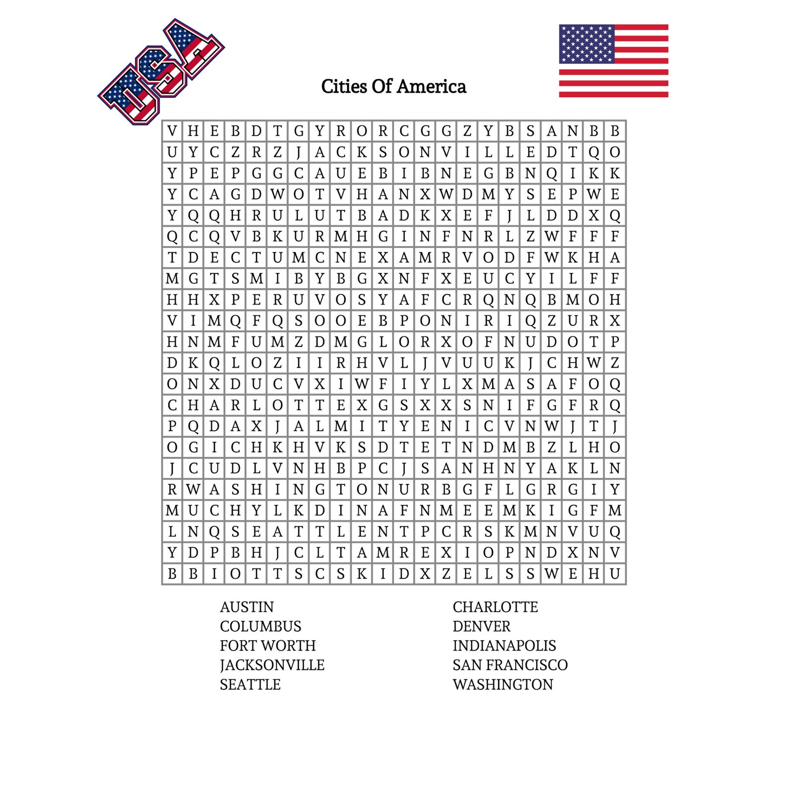 Word Search | United States Cities Word Search Bundle| Printable PDF ...