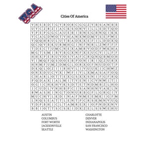 Word Search | United States Cities Word Search Bundle| Printable PDF ...