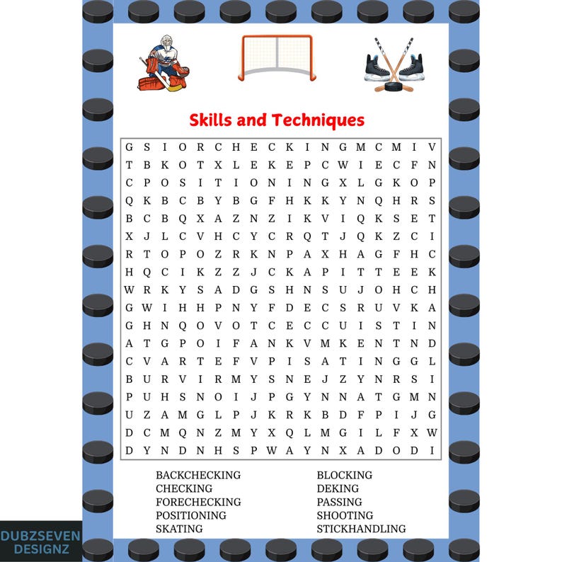 Ice Hockey Word Search Puzzle Bundle: 10 Printable Games (PDF & PNG) - Etsy