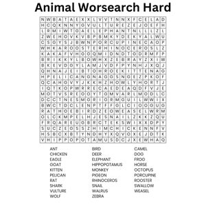 Word Search | Animal Word Search Bundle| Printable PDF | Word Search ...