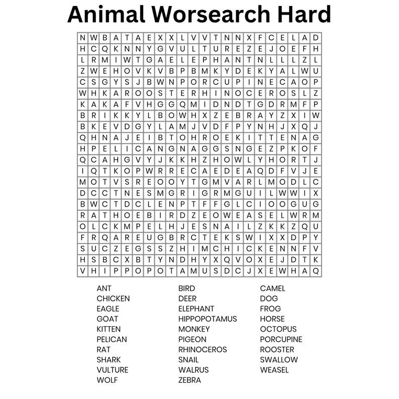Word Search | Animal Word Search Bundle| Printable PDF | Word Search ...