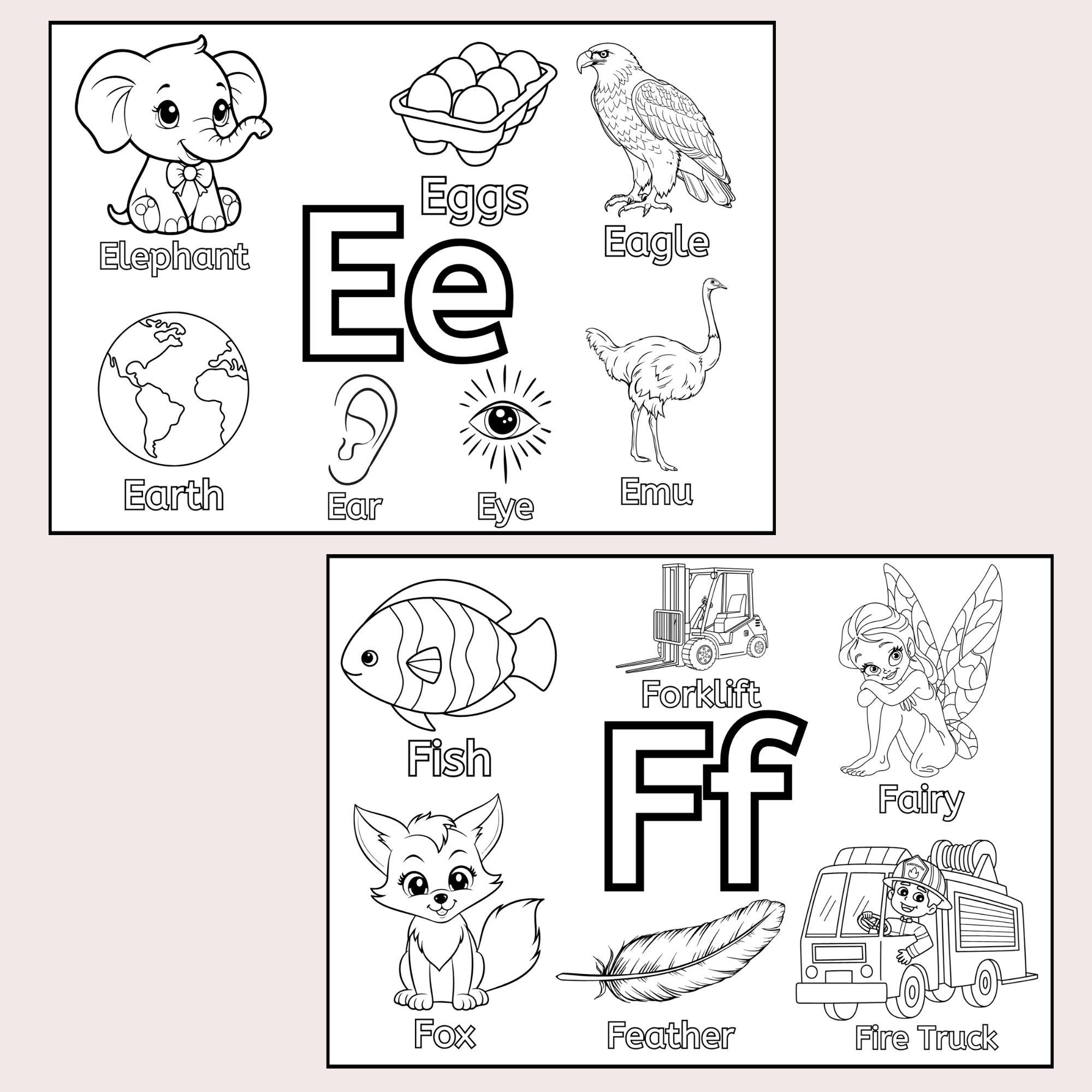 Alphabet Coloring Pages: Fun Preschool Printable Activity (26 Sheets ...