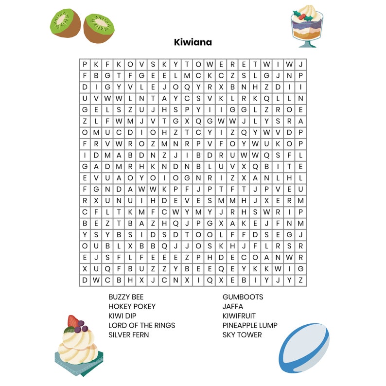 Word Search Kiwiana Word Search Bundle Printable PDF Word Search ...