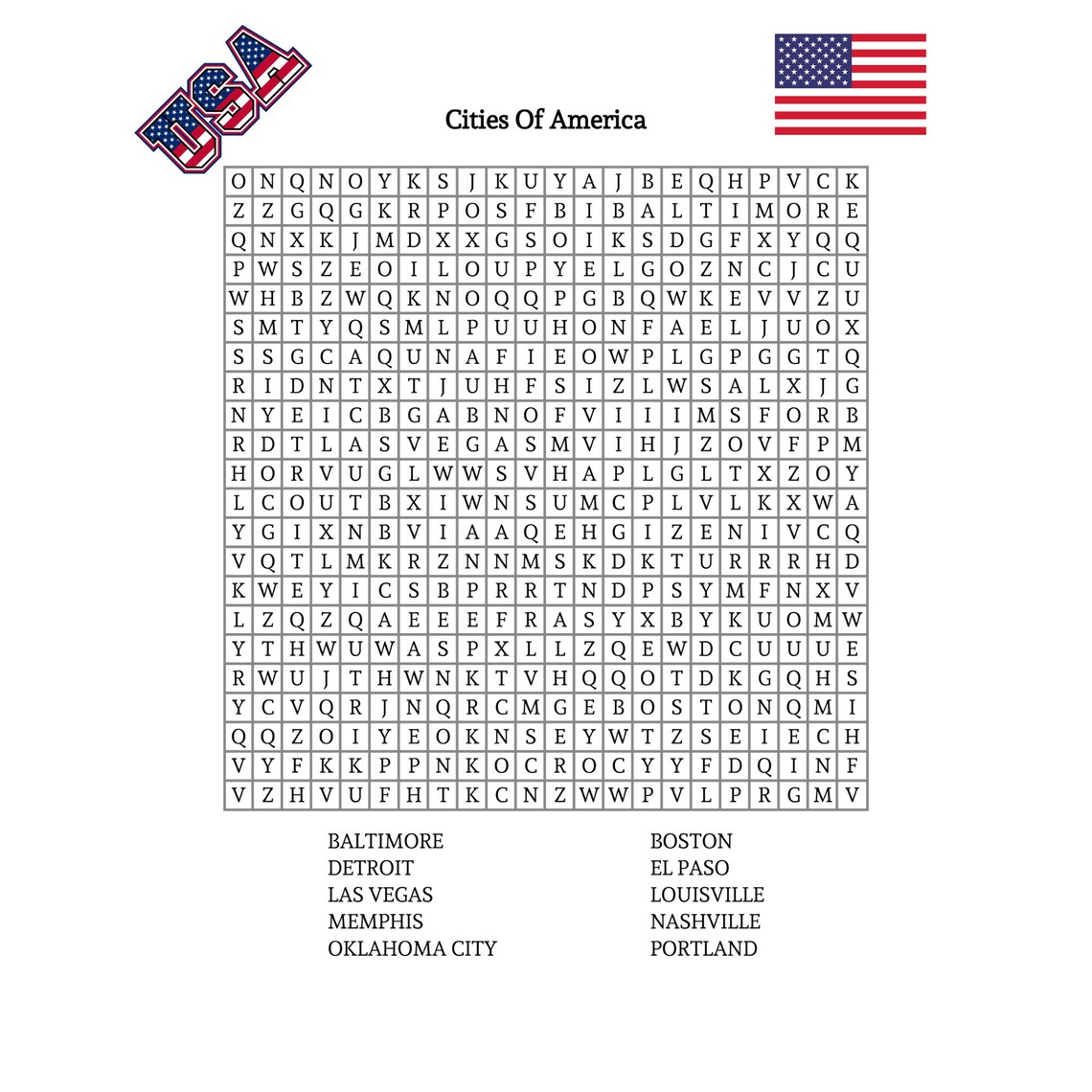 Word Search | United States Cities Word Search Bundle| Printable PDF ...