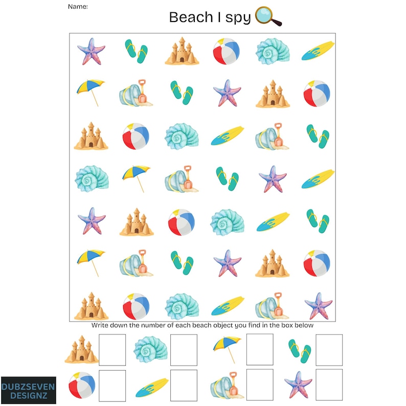 I Spy Printable Activity Sheets: Fun Games for Kids (digital Download ...