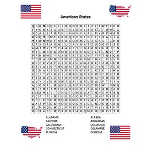 Word Search United States Word Search Bundle Printable PDF Word Search ...
