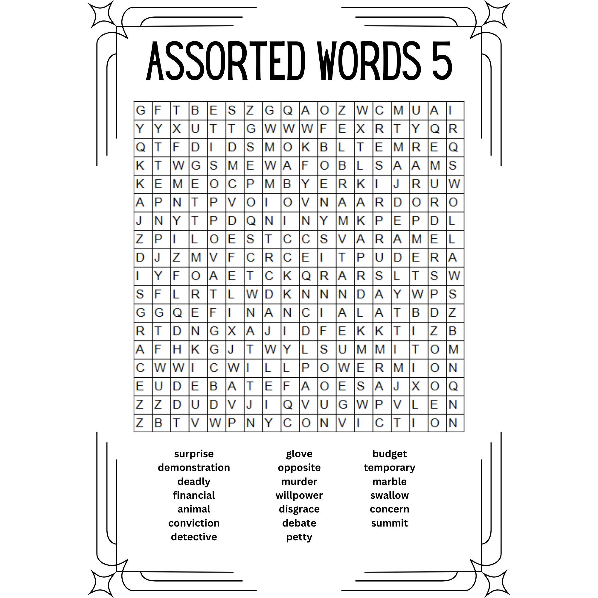 Word Search Printable Puzzle Instant Download,30 Printable Puzzle Pages ...