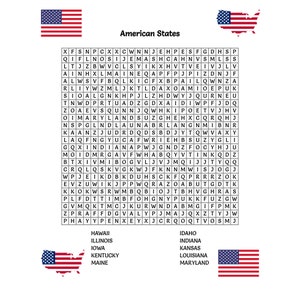 Word Search United States Word Search Bundle Printable PDF Word Search ...