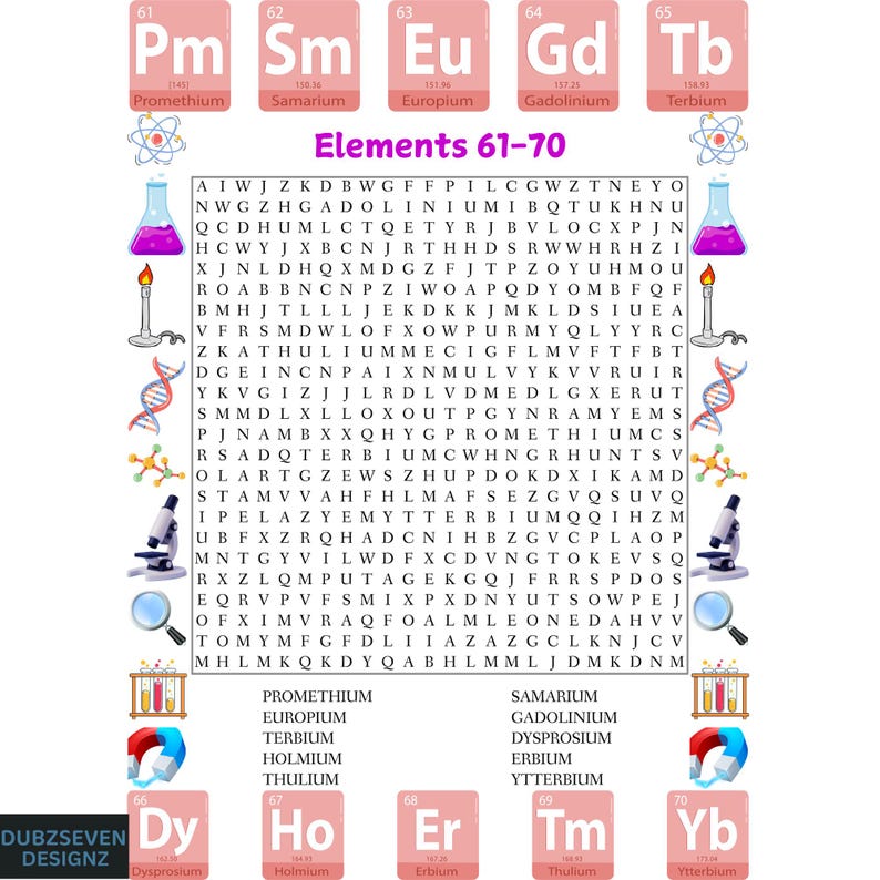 Periodic Table Word Search Puzzle Bundle (printable PDF) - Etsy