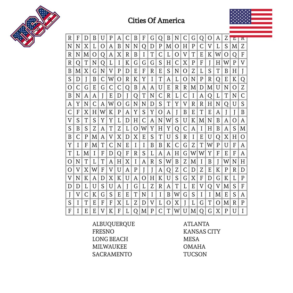 Word Search | United States Cities Word Search Bundle| Printable PDF ...