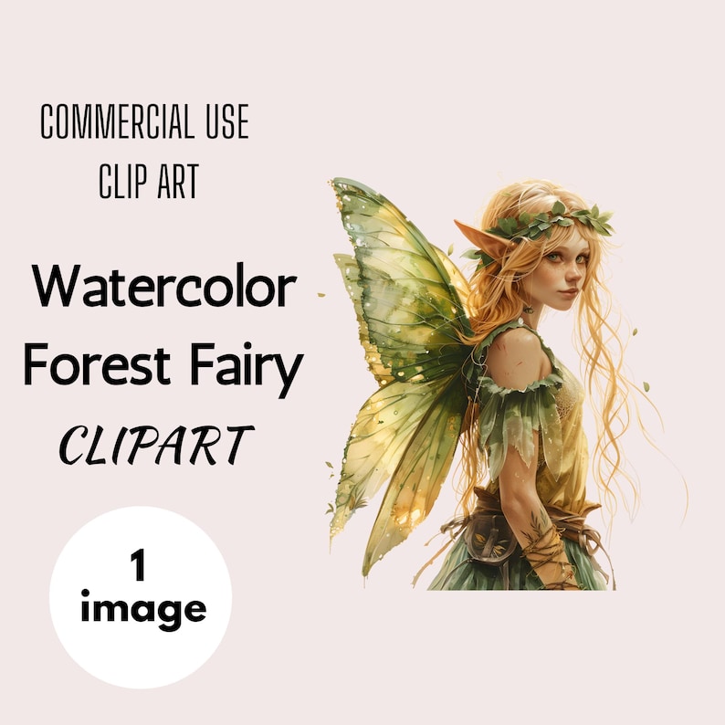 Forest Fairies Clipart | SINGLE IMAGE | Watercolor Fairy, Cute ...