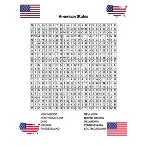 Word Search United States Word Search Bundle Printable PDF Word Search ...
