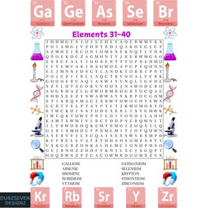 Periodic Table Word Search Puzzle Bundle (printable PDF) - Etsy