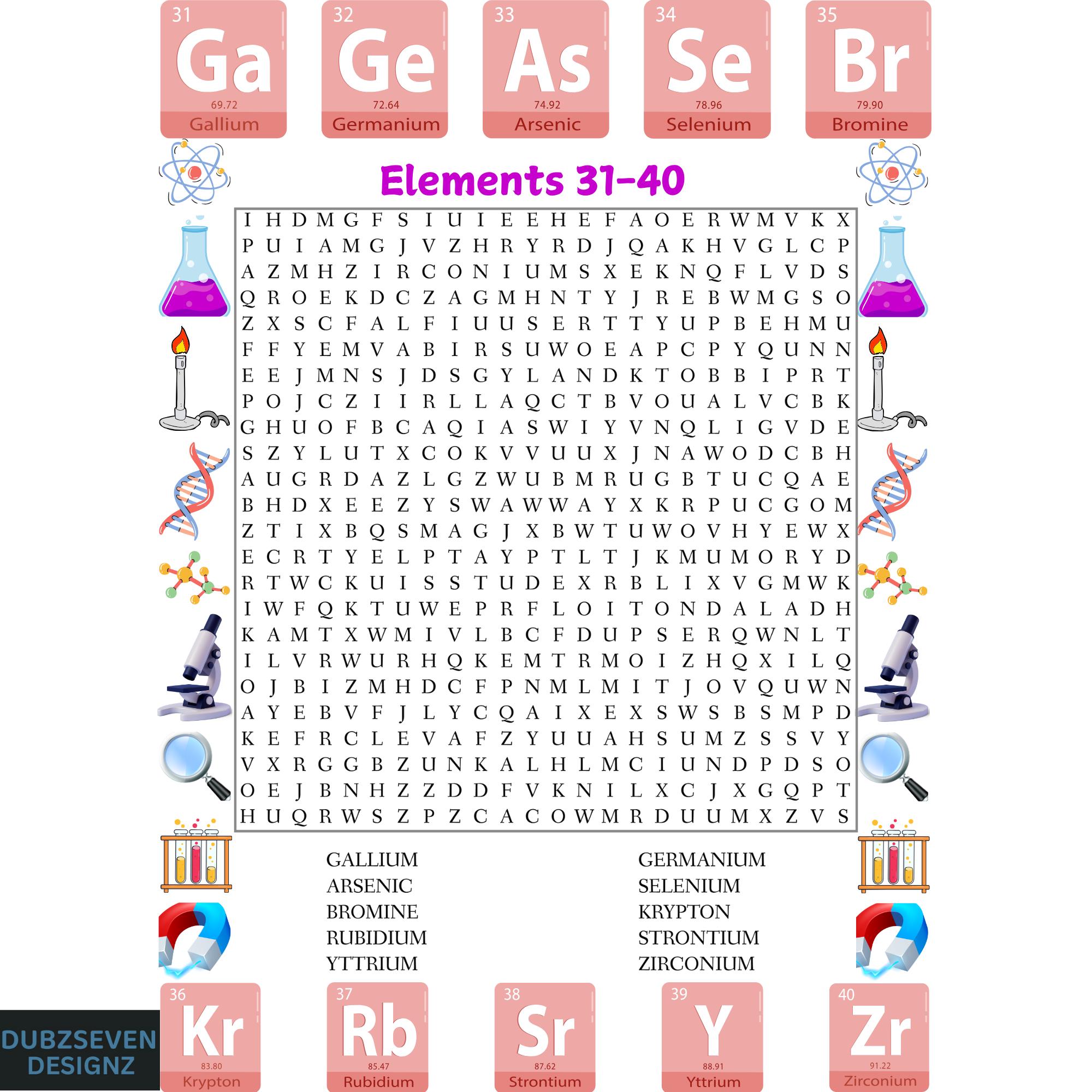 Elements of the Periodic Table Word Search Bundle | 12 Wordsearches ...