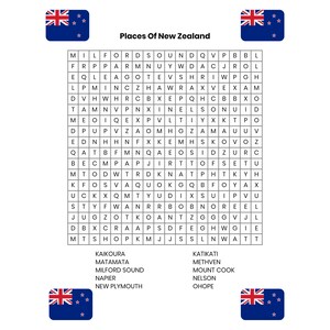 Word Search | New Zealand Word Search Bundle| Printable PDF | Word ...