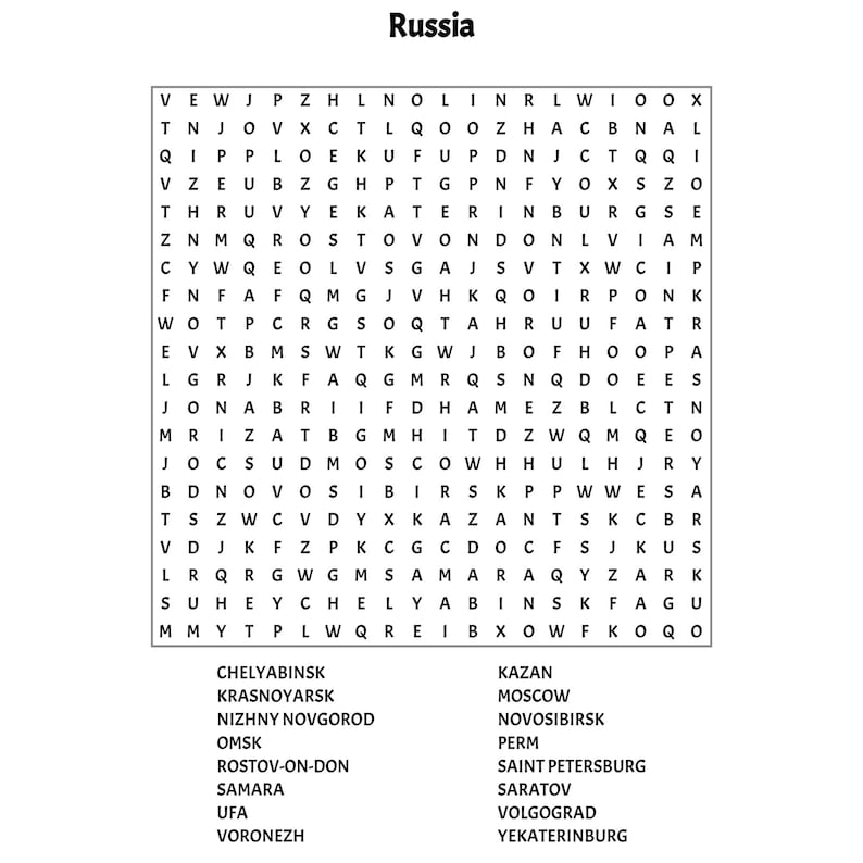 Word Search Puzzle Volume 1 20 Printable Puzzle Pages for Kids and ...