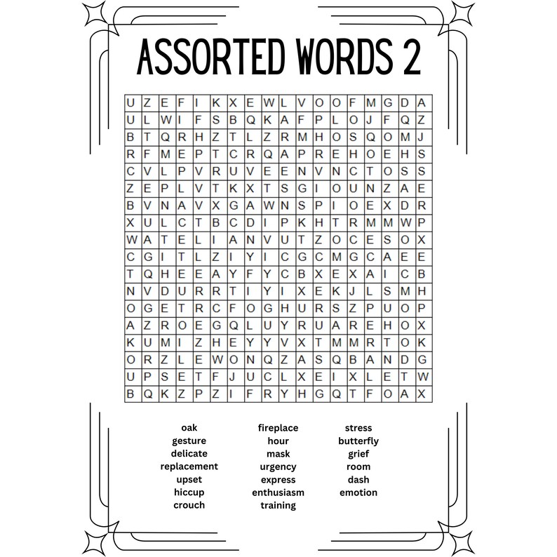 Word Search Printable Puzzle Instant Download,30 Printable Puzzle Pages ...