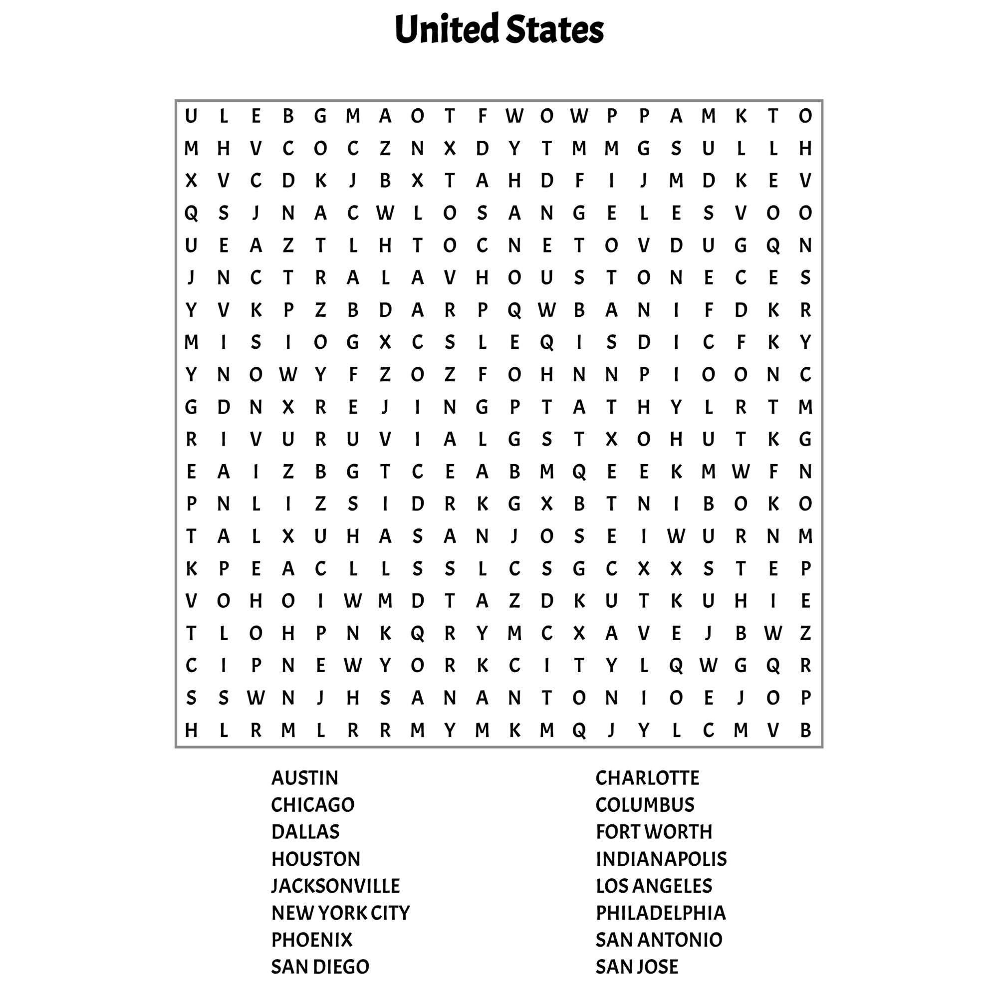 Word Search Puzzle Volume 1 20 Printable Puzzle Pages for Kids and ...