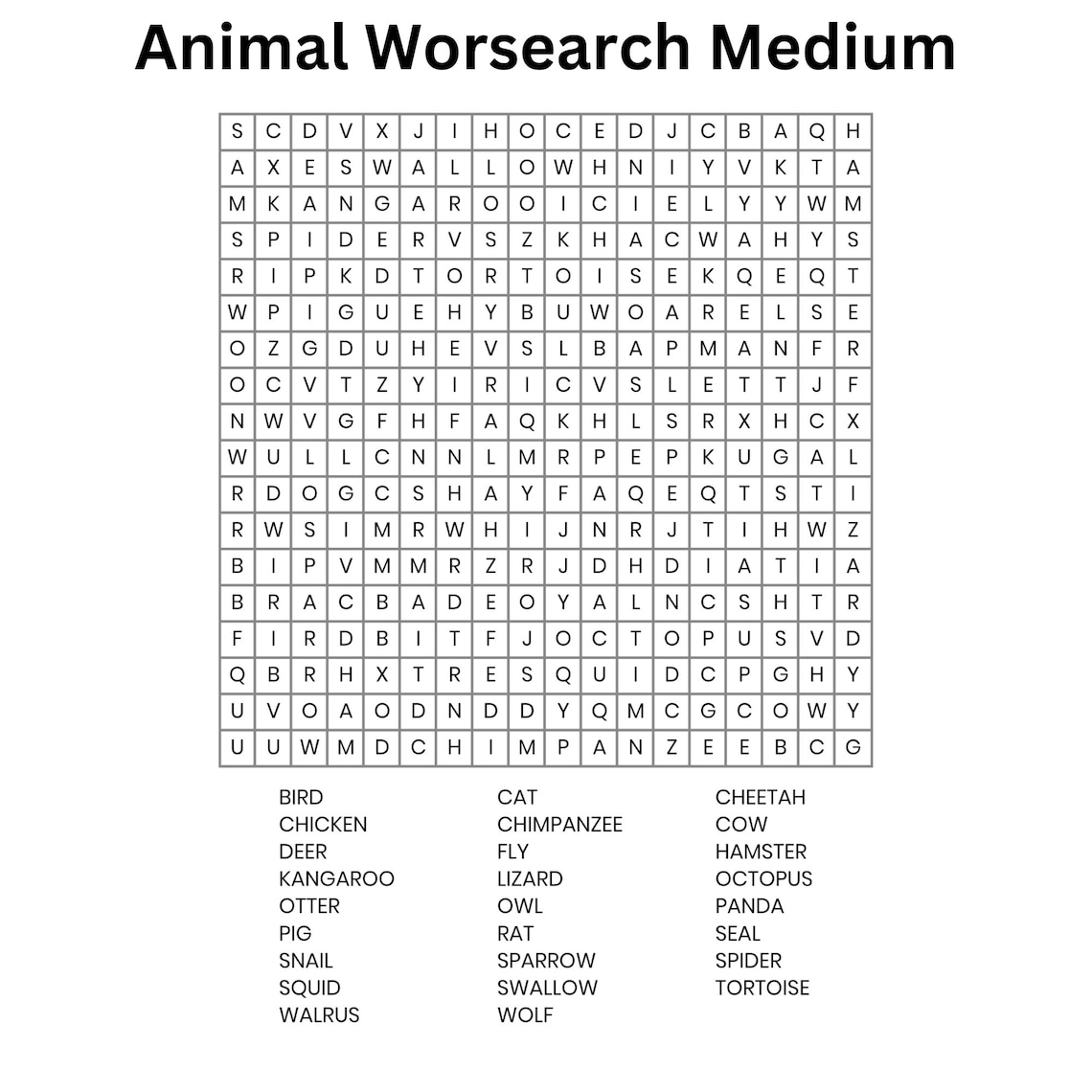 Word Search | Animal Word Search Bundle| Printable PDF | Word Search ...