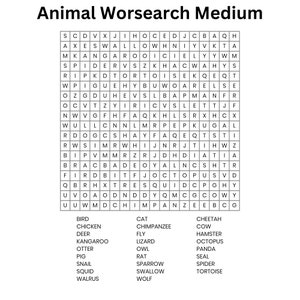 Word Search | Animal Word Search Bundle| Printable PDF | Word Search ...