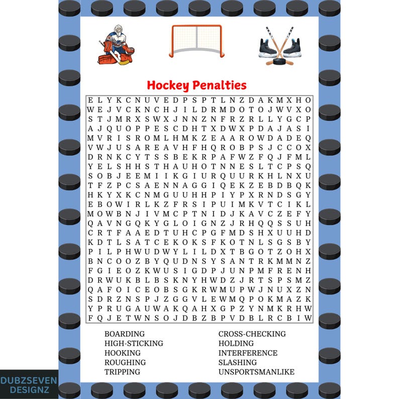 Ice Hockey Word Search Puzzle Bundle: 10 Printable Games (PDF & PNG) - Etsy