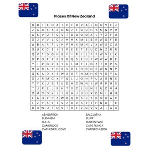 Word Search | New Zealand Word Search Bundle| Printable PDF | Word ...