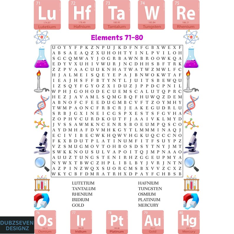 Elements of the Periodic Table Word Search Bundle 12 Wordsearches ...