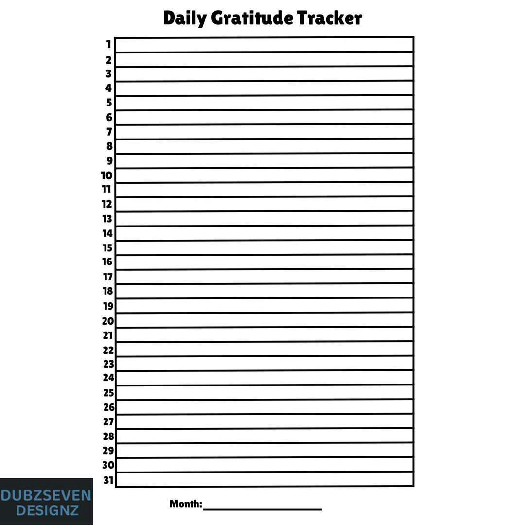 Daily Gratitude Tracker Bullet Journal Gratitude Log Pdf Printable ...
