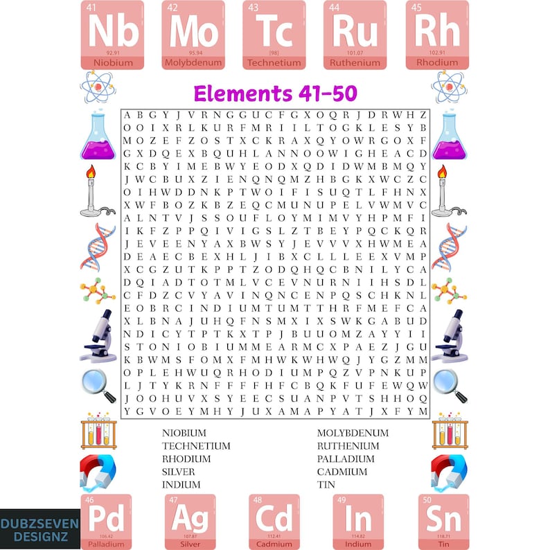 Periodic Table Word Search Puzzle Bundle (printable PDF) - Etsy Australia