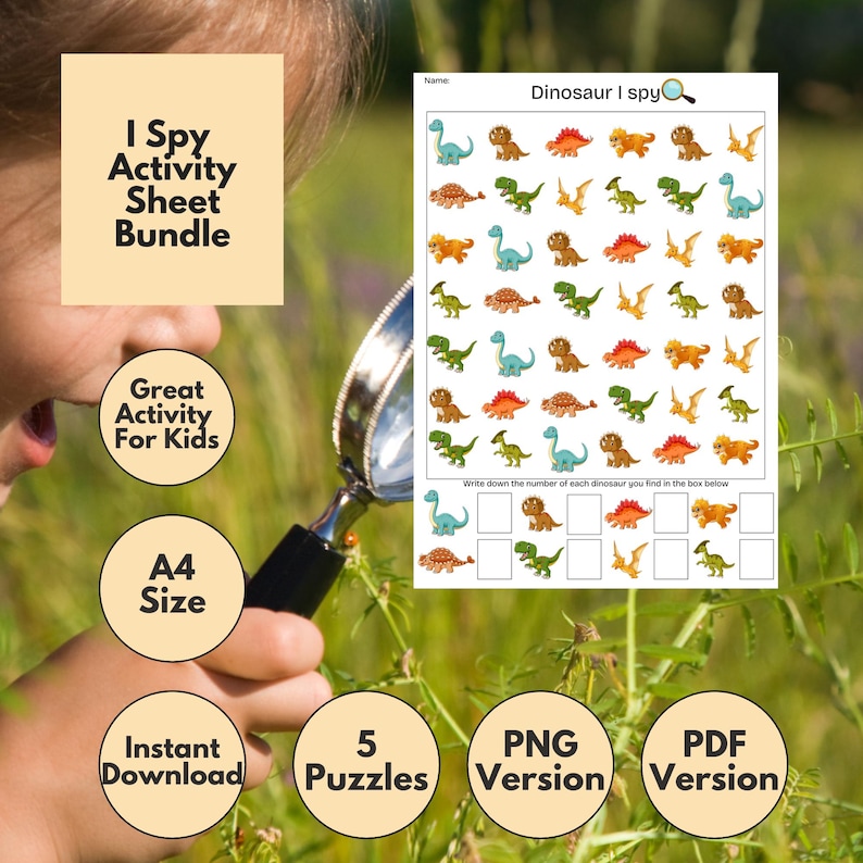 I Spy Animals Printable Activity Sheets: Fun Educational Puzzles ...