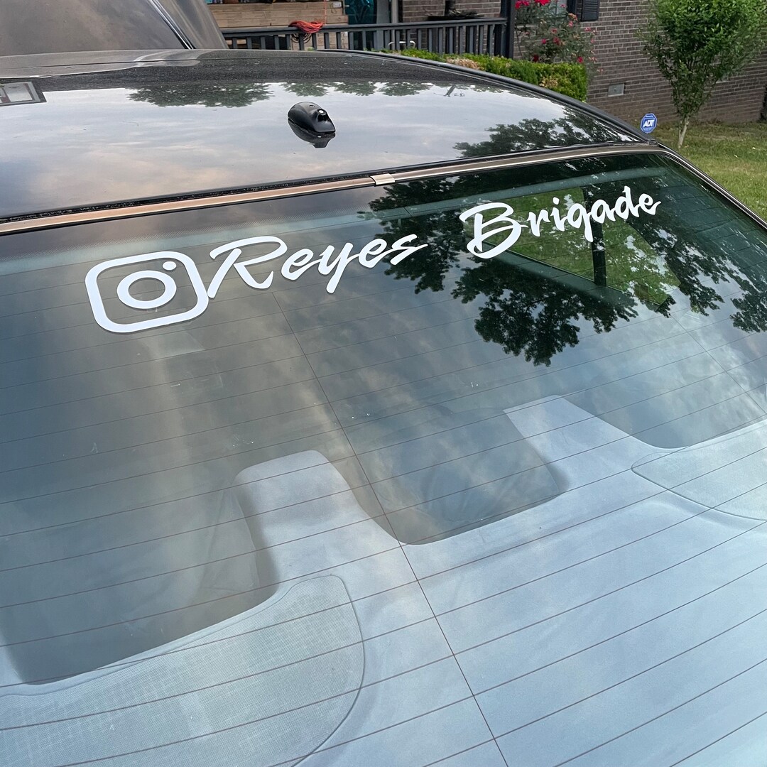 Custom Social Media Decal, Car Window Personalized Business Name Decal ...