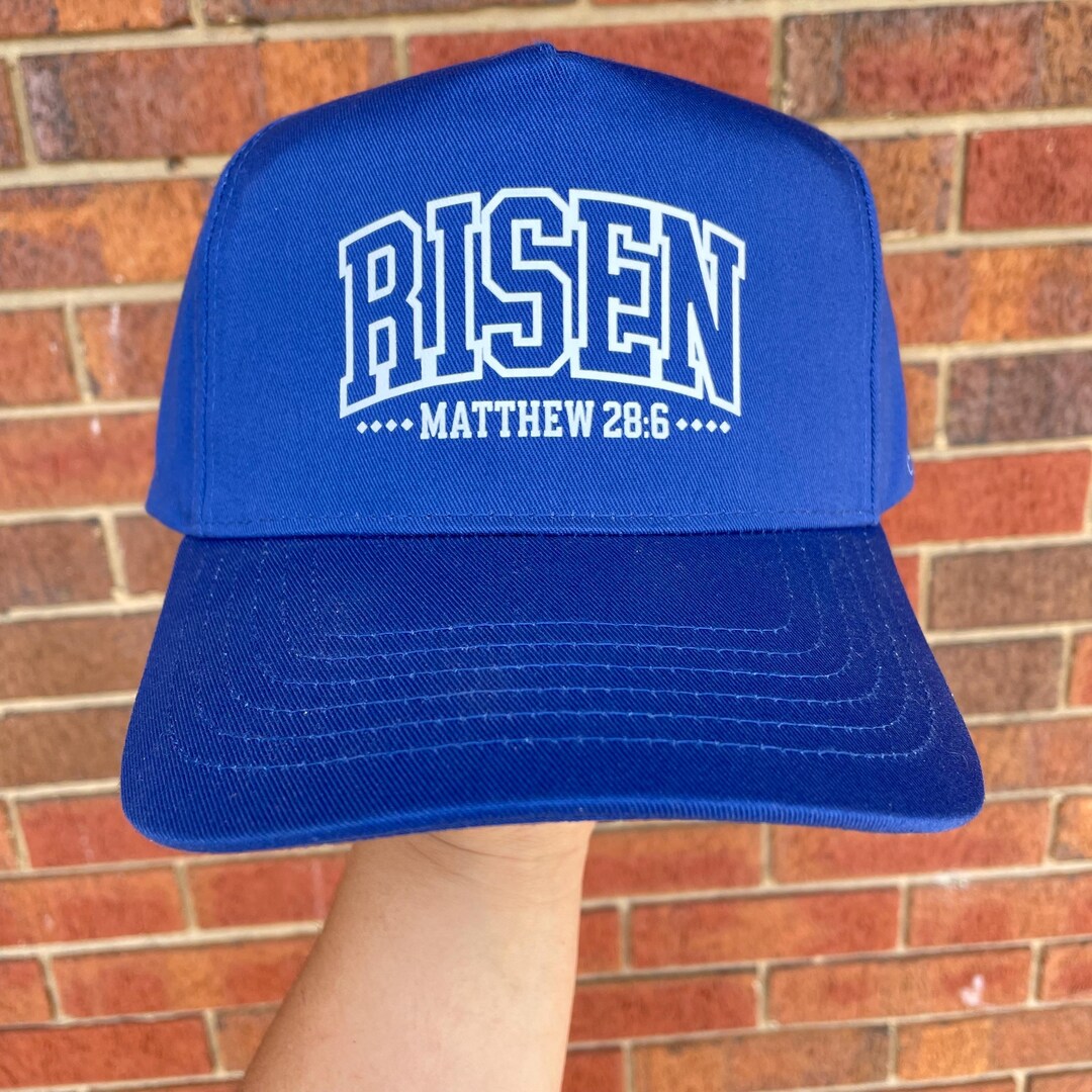 Risen Matthew 28 6 | Royal Blue Hat | Hats | Risen Hat | Christmas Gift ...