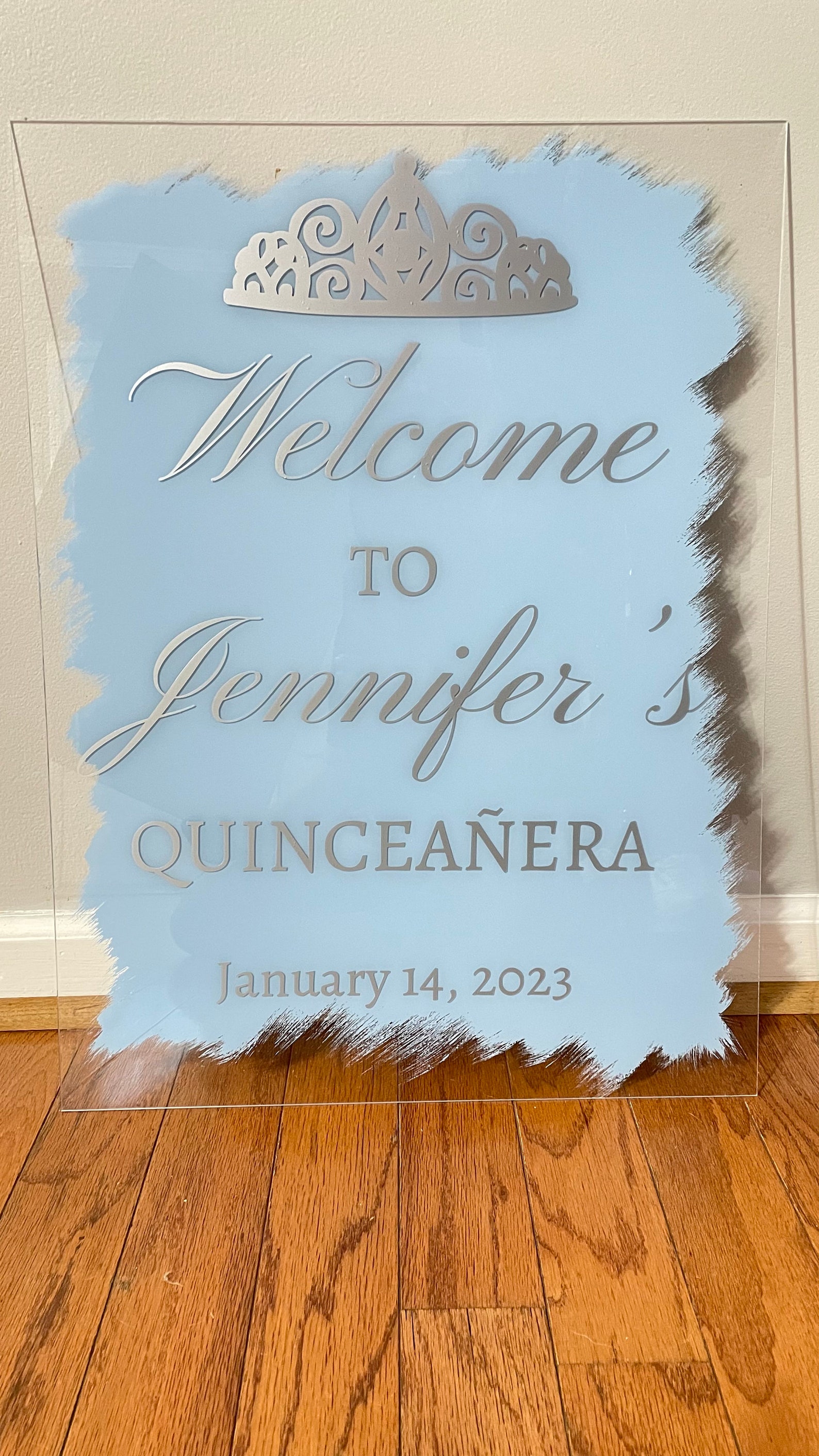 Custom Acrylic Welcome Sign Painted Welcome Sign Brushed - Etsy