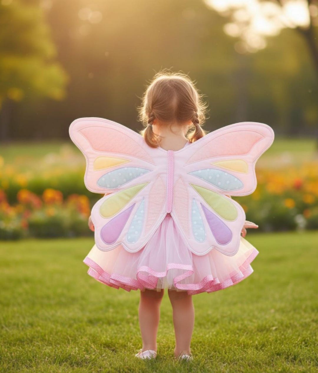 Quilted Butterfly Fairy Wings Set: Pink Tutu & Embroidered Headband - Etsy