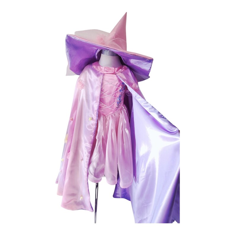 Girls Fairy Witch Costume Pink Purple – Magical Princess Dress With ...