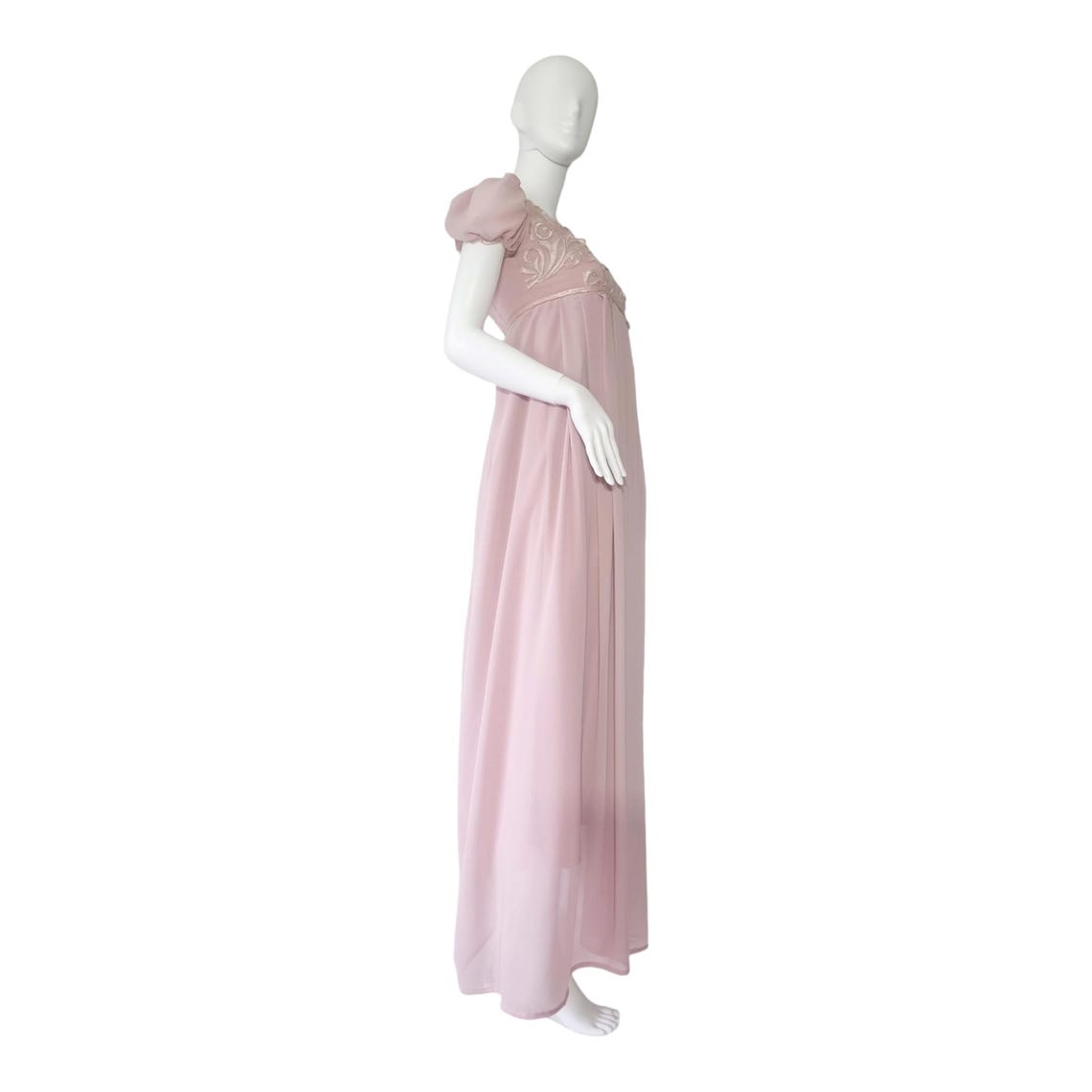 Handmade Regency Dress: Embroidered Lace & Chiffon Gown - Etsy