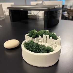 City in the Hands, Concrete Home Decor, Moss Planter, Metropolis ...