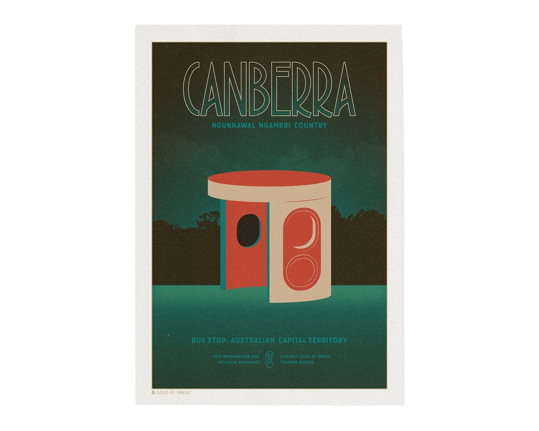 Canberra Bus Stop Travel Poster - Etsy