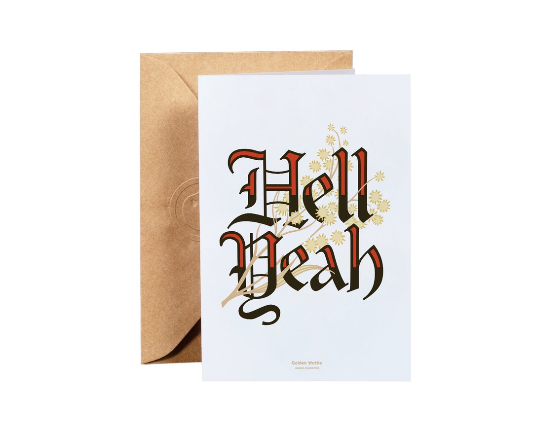 Hell Yeah Handmade Greeting Card Australian Native Flowers ...