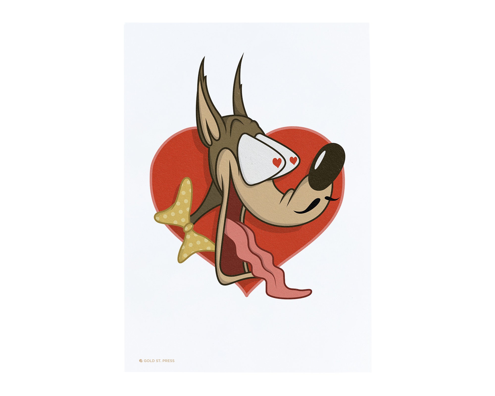 Horny Wolf Handmade Art Print Lovers Vintage Cartoon - Etsy Finland