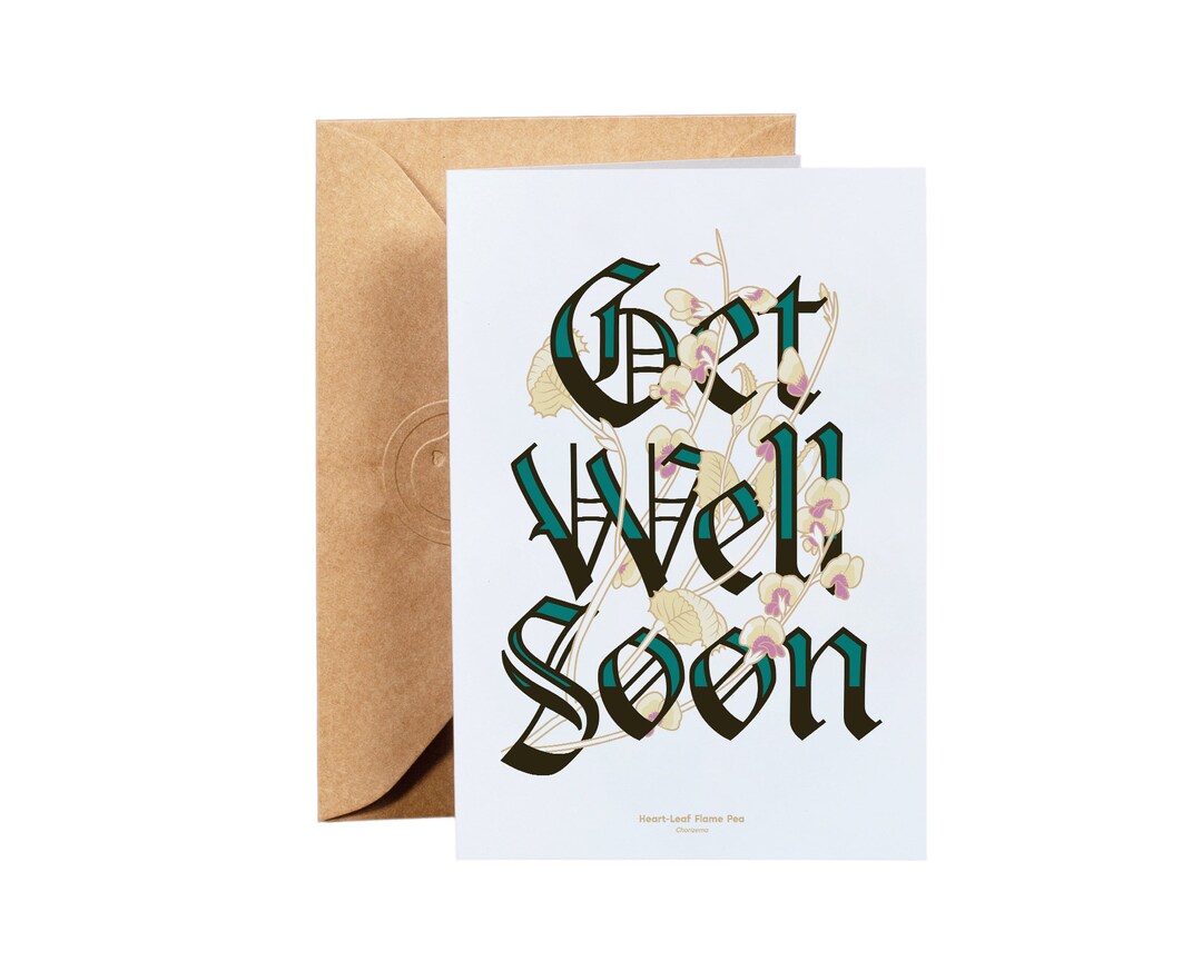 Get Well Soon Handmade Greeting Card Australian Native Flowers ...