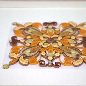 Rhinestone Orange Quilling Paper With Strass, Framed,handmade,home ...