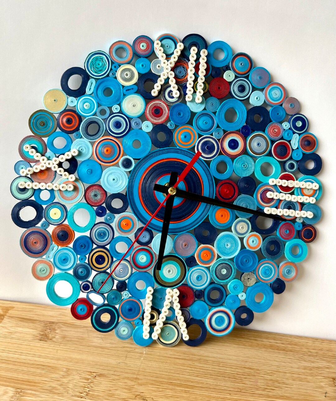 Wall Clock 07 Quilling Paper Art Handmade, Homedecor, Gift Ideas - Etsy