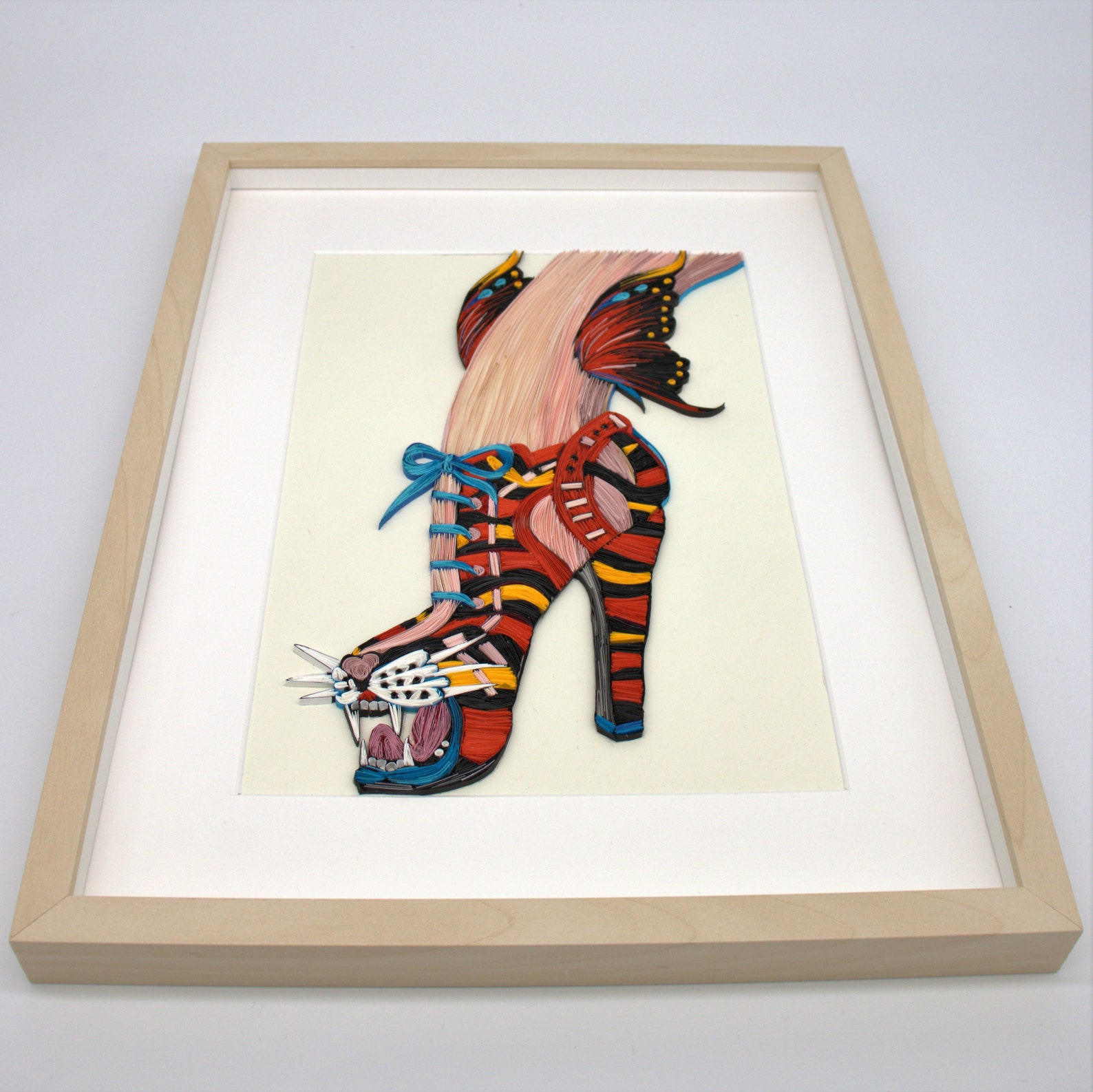 Frame Tiger Shoe Framed Quilling Paper Art, Handmade,homedecor, Wall ...