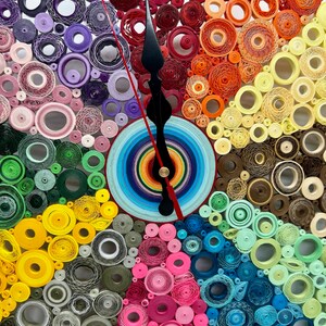 37 Cm Wall Clock 03 Quilling Paper 5mm,handmade,gift,colorful Circle ...