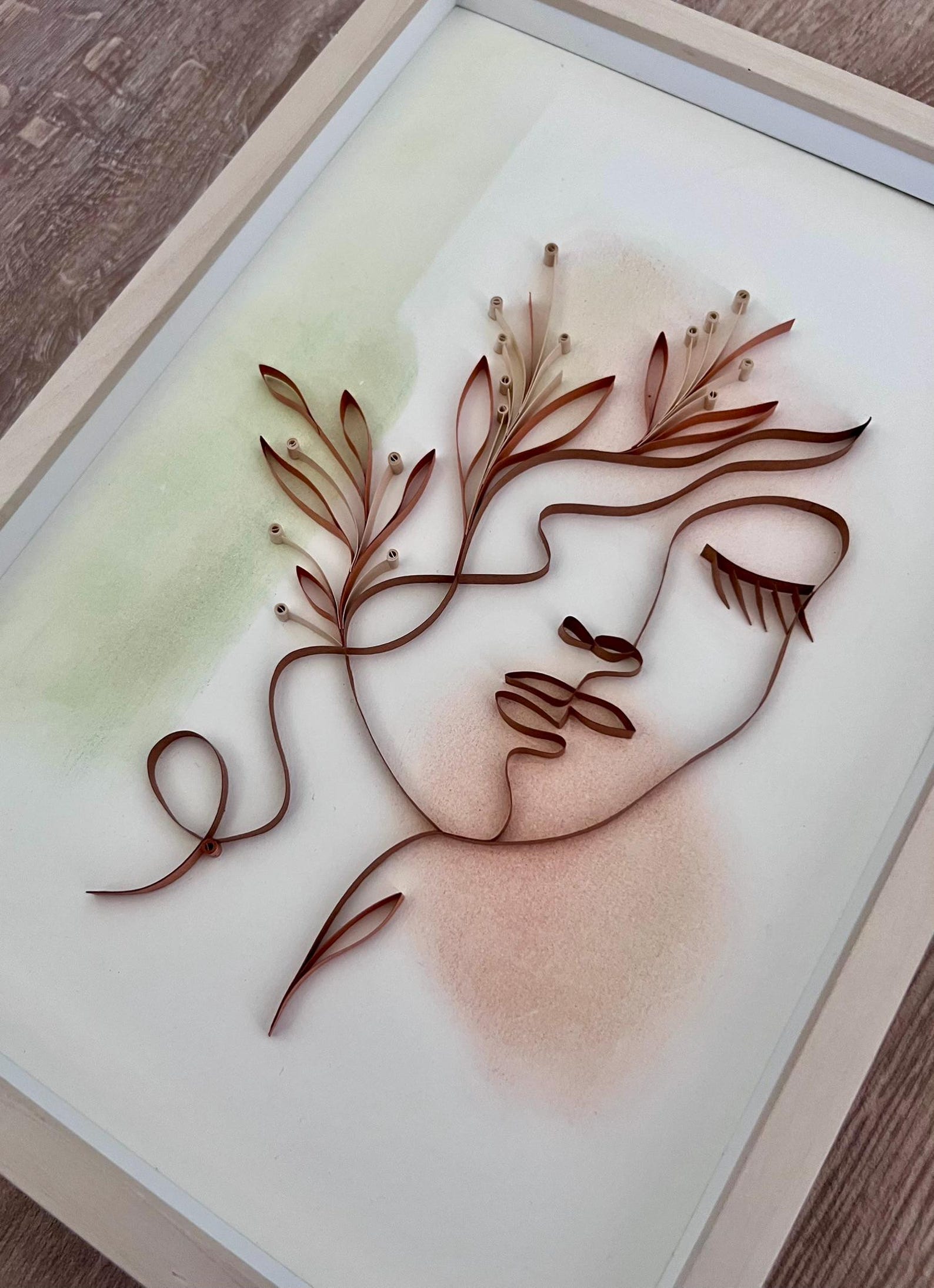 A Woman's Face,quilling Paper Art,handmade,home Decor,gift,nature - Etsy