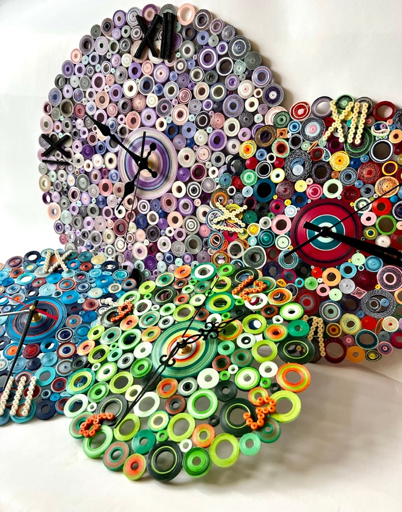 Wall Clock 07 Quilling Paper Art Handmade, Homedecor, Gift Ideas - Etsy